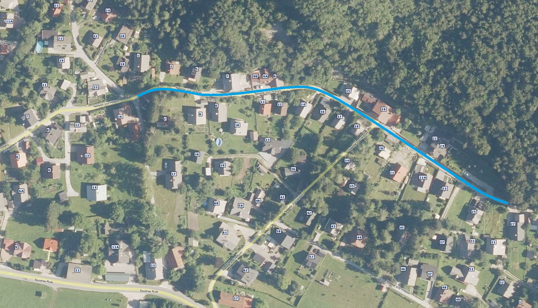 Obvestilo o pričetku del v Naselju pod hribom v Gozdu Martuljku ...